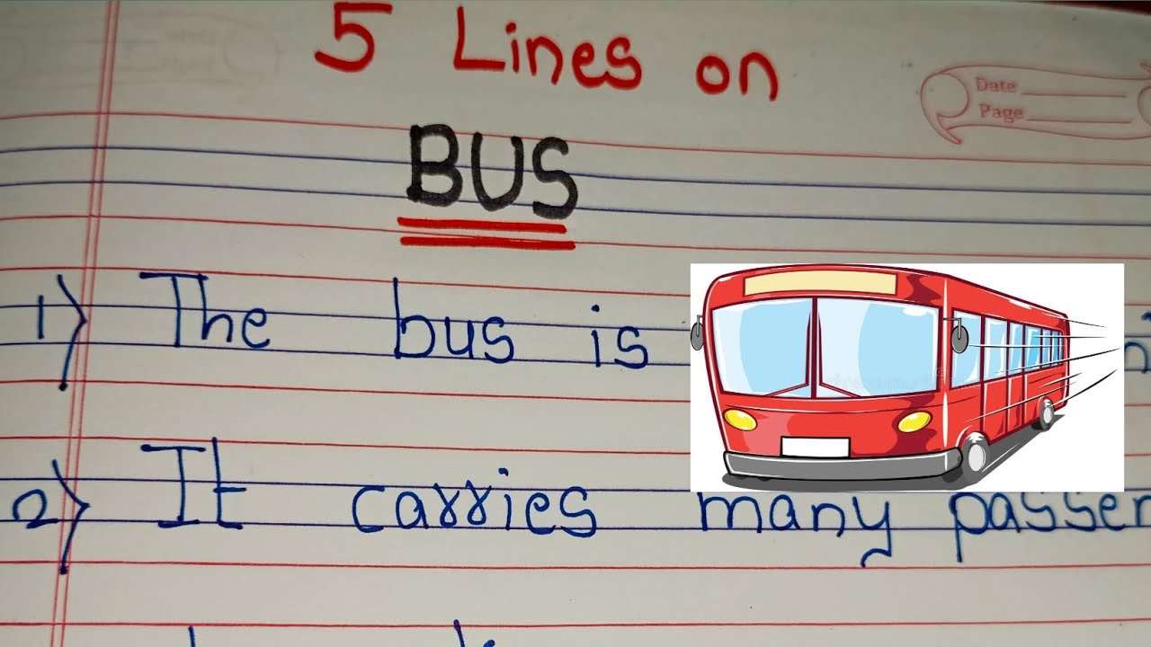 5 Lines on Bus/ Bus essay in english// Few Sentences about Bus / Essay ...