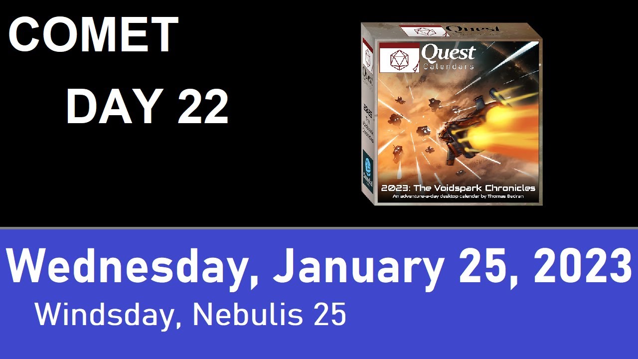 Voidsdpark Chronicles: DAY 22 Comet - Quest Calendar #ttrpg - YouTube