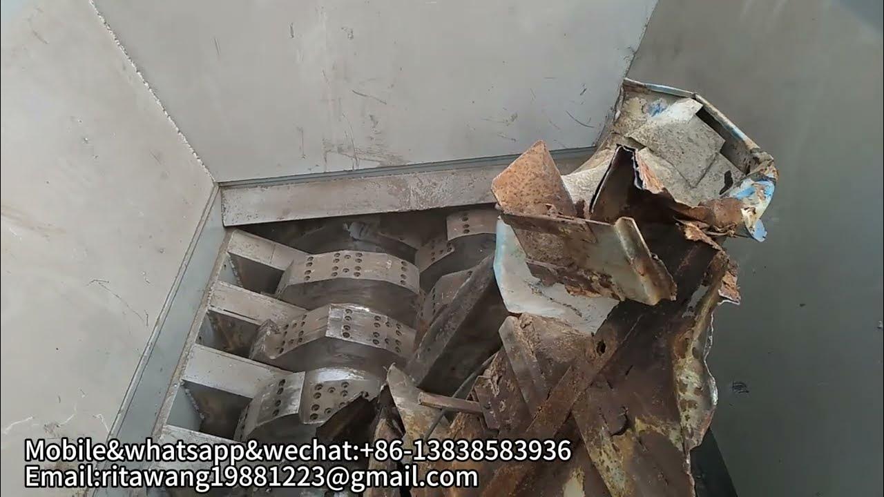 Metal Scrap Recycling Primary Shredding:Dual Shaft Metal Scrap Pre Shredder - YouTube