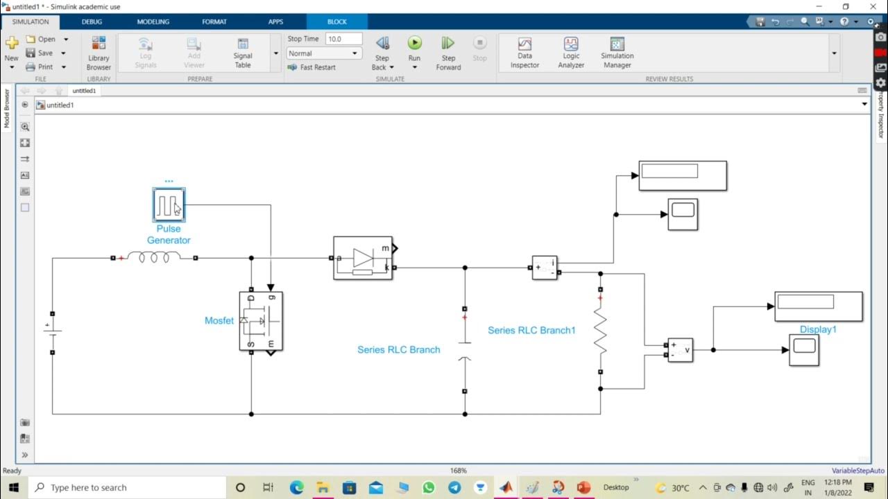 Simulation of Boost/step up DC-DC Converter in MATLAB SIMULINK.#matlab ...