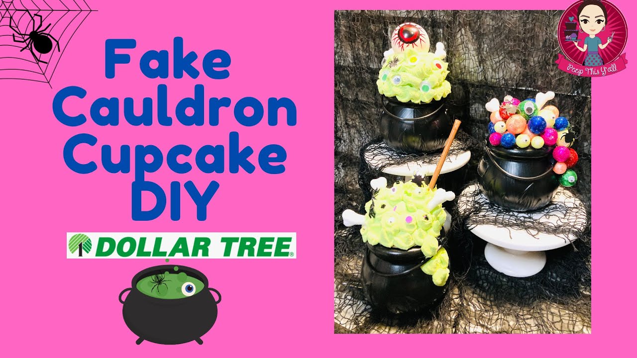 Fake Cauldron Cupcake DIY - Dollar Tree - YouTube