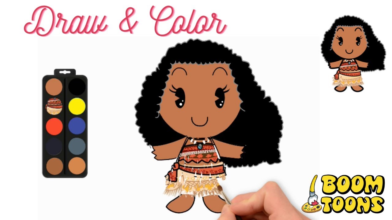 MOWANA from DISNEY WORLD 😍 Learn to Draw & Color MOWANA ️🧡💛💚💙💜 Fun Kids ...