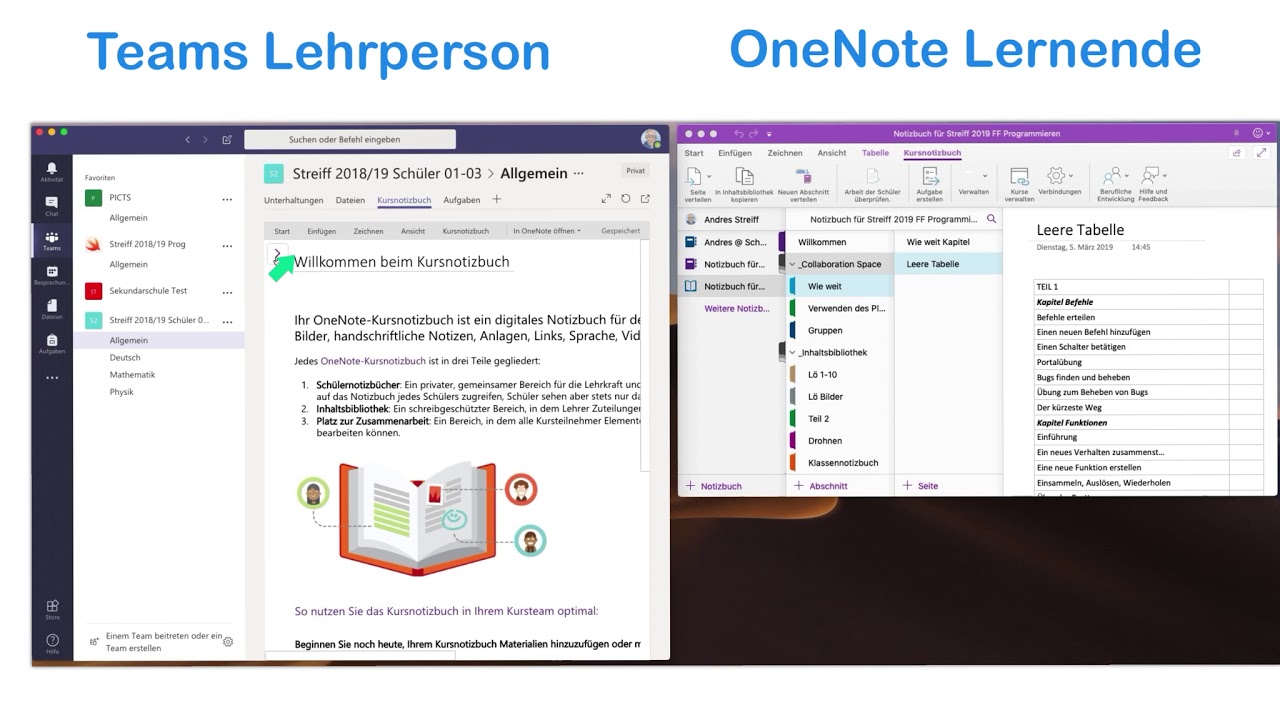 Kursnotizbuch in Teams für OneNote erstellen - YouTube