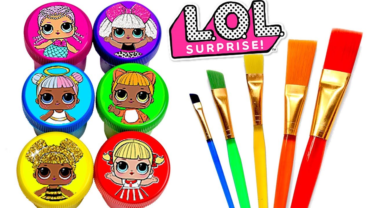 Glitter Drawing and Painting with Rainbow LOL Surprise Colors For Kids ...