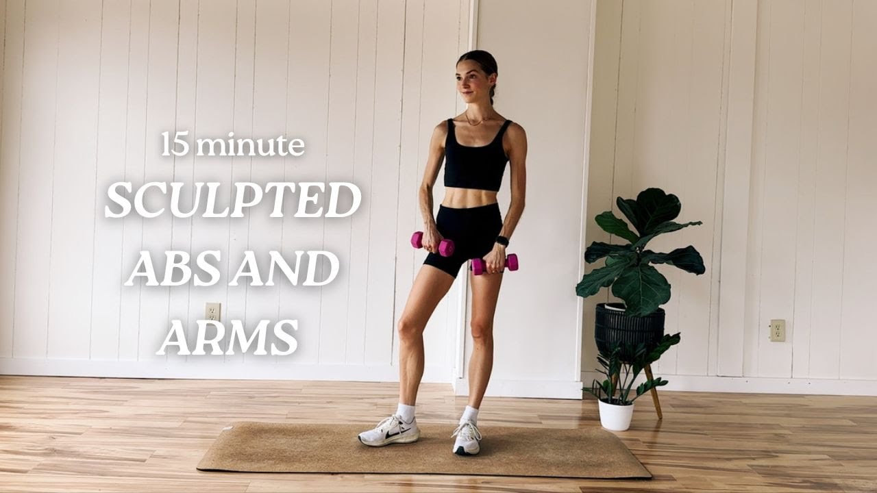 ABS AND ARMS ON FIRE // 15 Minute At Home Sculpting Workout - YouTube