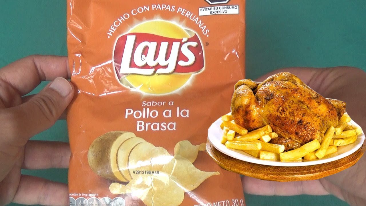 PAPAS "LAYS" con POLLO A LA BRASA - ES IGUAL SABOR ?? - YouTube