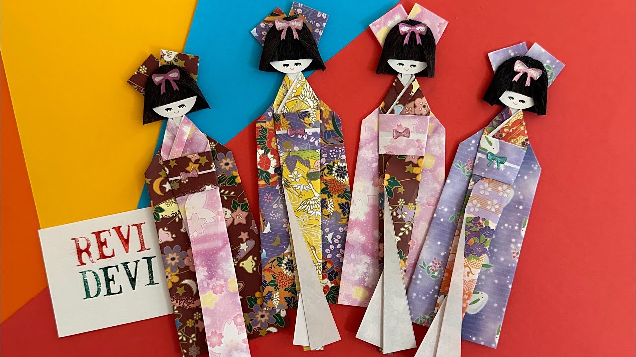 Tutorial washi ningyou 👘 Membuat origami boneka Geisha kimono Jepang ...