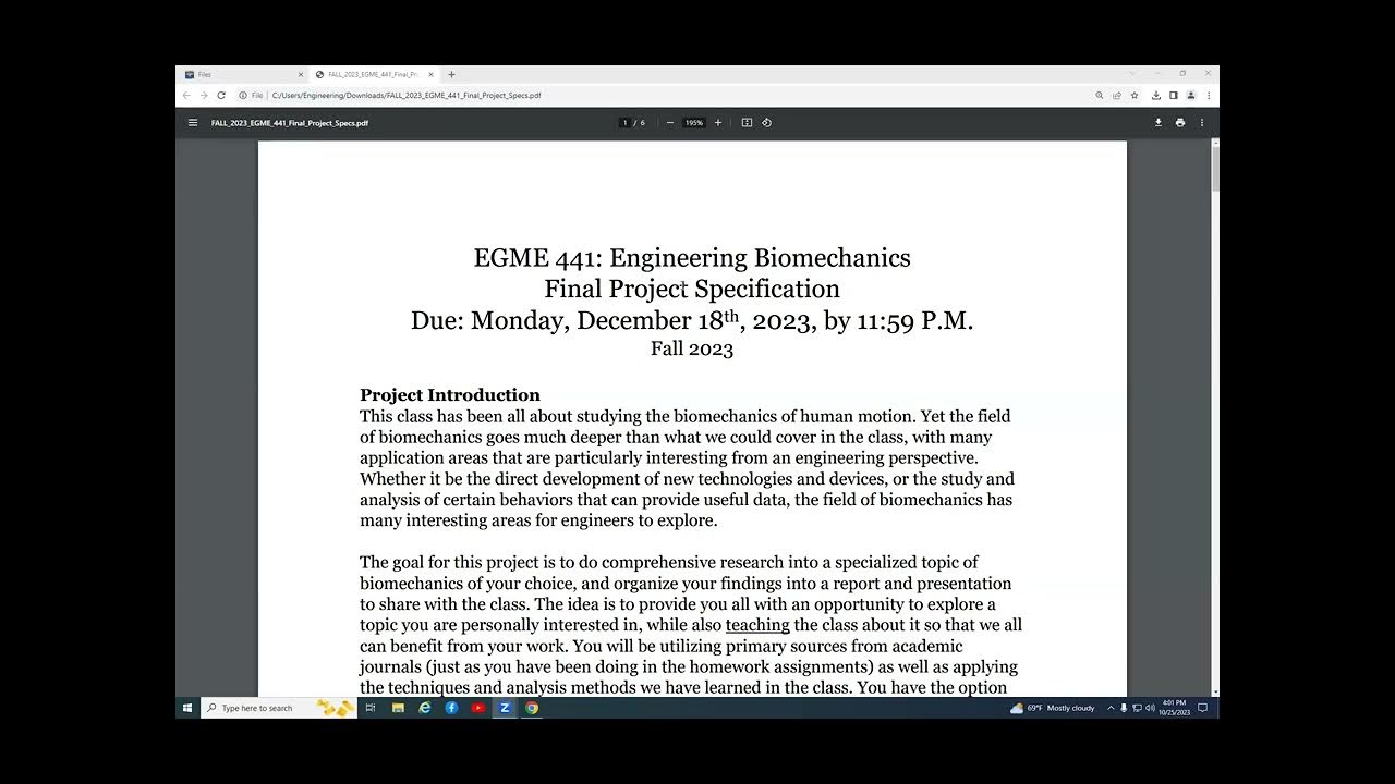 EGME 441 FALL 2023 Week 10 Lecture 2 - YouTube