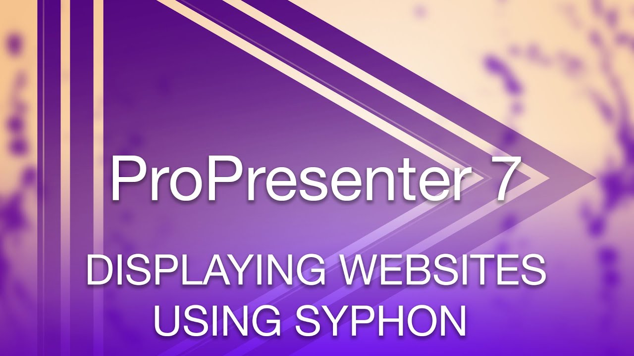 How to Display Websites in ProPresenter 7 using Syphon Screen Capture ...