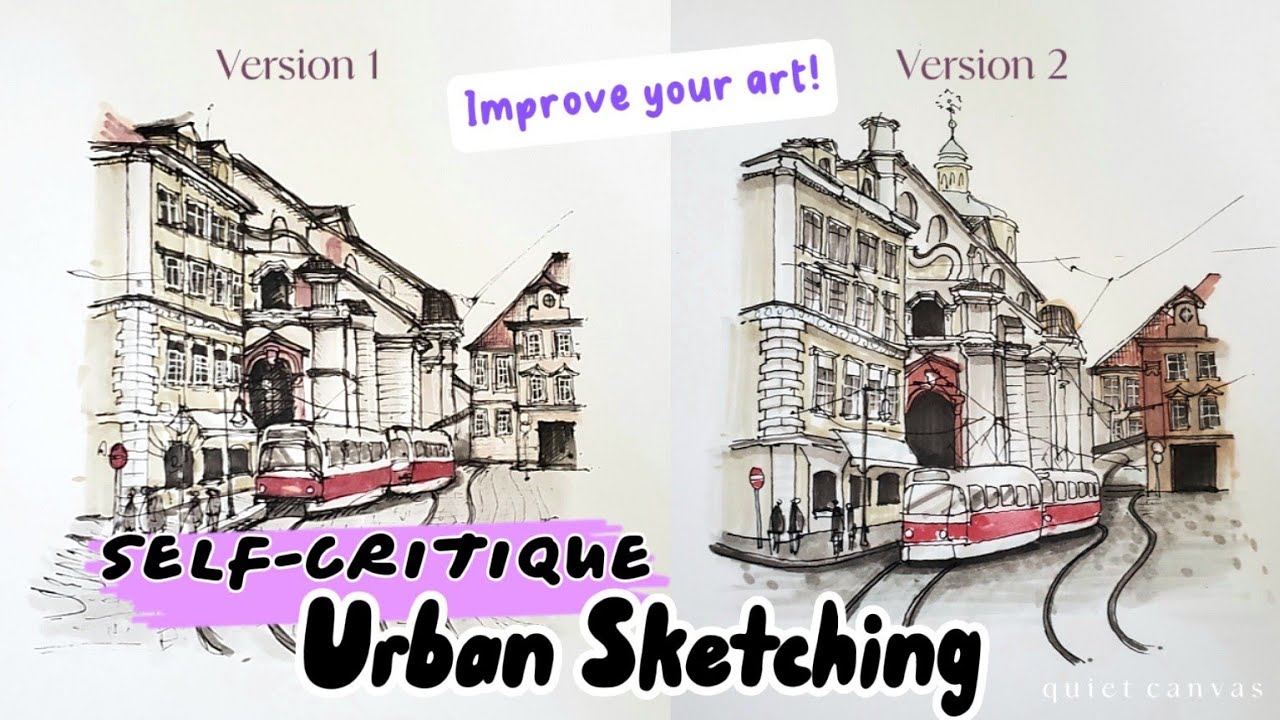 Self Critiquing My 2 Drawings! | Street in Prague - YouTube
