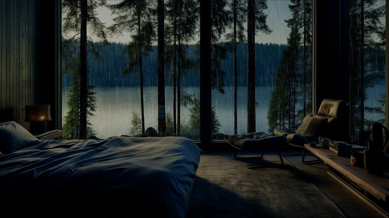 3 Hours | Rain On Lake ASMR | Relaxing Water Sounds For Focus And Study ...