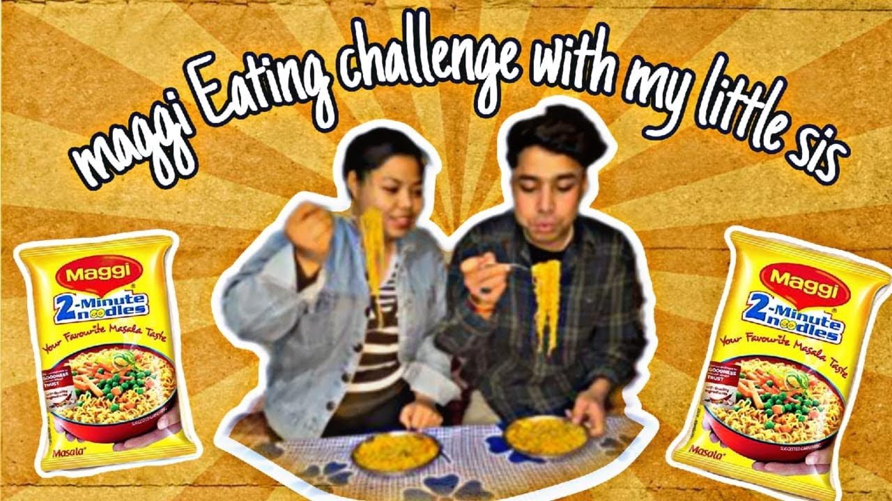 Spicy Maggi eating challenge || sister vs me 😎 - YouTube