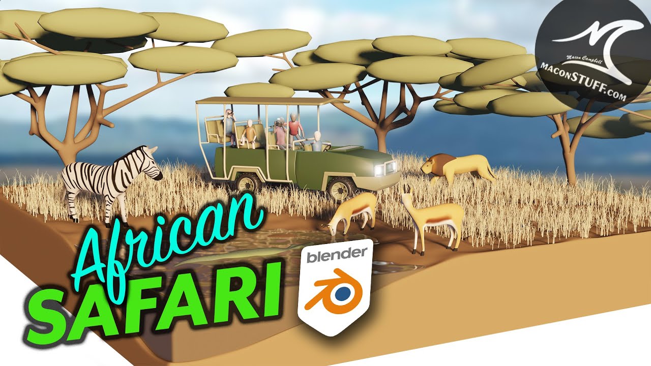 African Safari Scene - Blender Timelapse - YouTube
