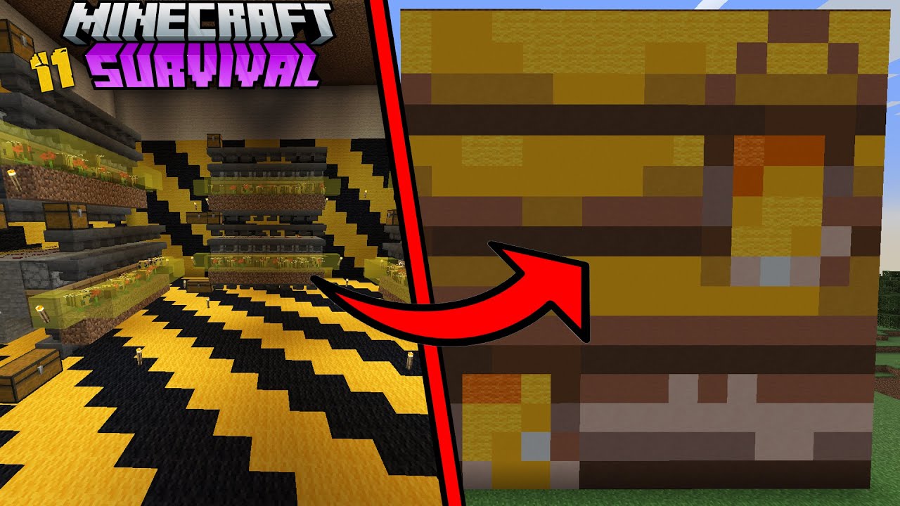 I Built an Insane HONEY FARM Inside of a MASSIVE BEEHIVE in Minecraft ...