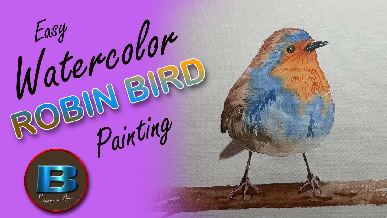 Robin Bird Watercolor Painting | Easy Watercolor Robin Bird Painting ...