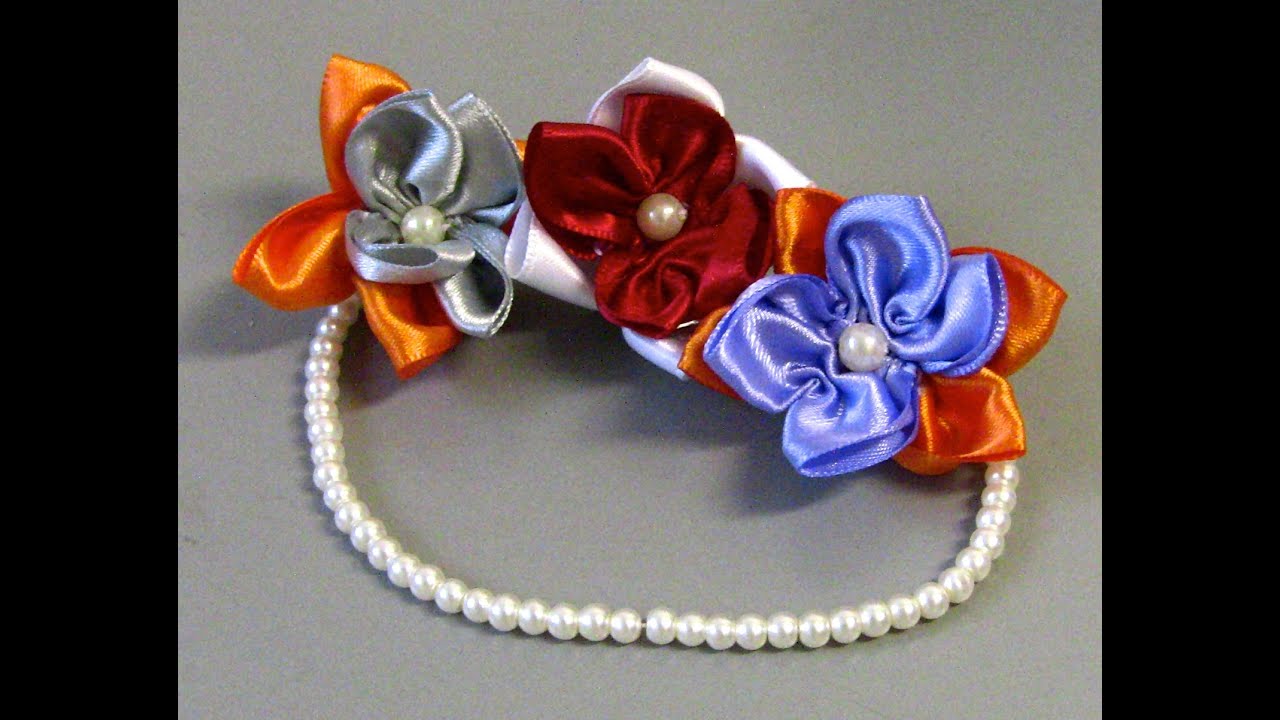 Flor de fitas facil e rapida - Fabric flower- tutorial - YouTube