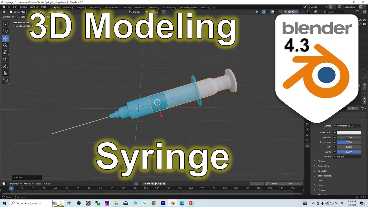 Blender Syringe 3D Modeling Workflow #blender #syringe #3dmodeling # ...