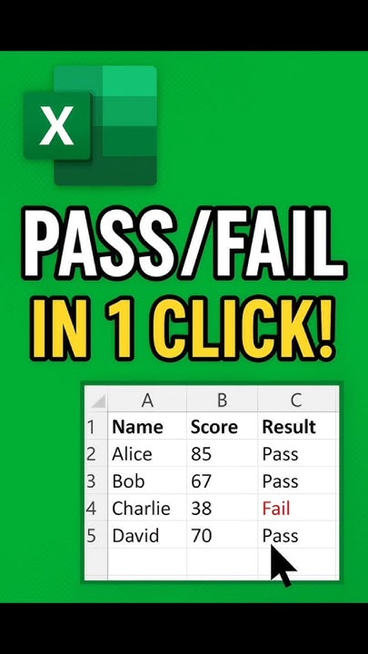 Smart Excel Trick: Auto Mark Pass/Fail with IF Function! #excel #shorts #youtubeshorts - YouTube
