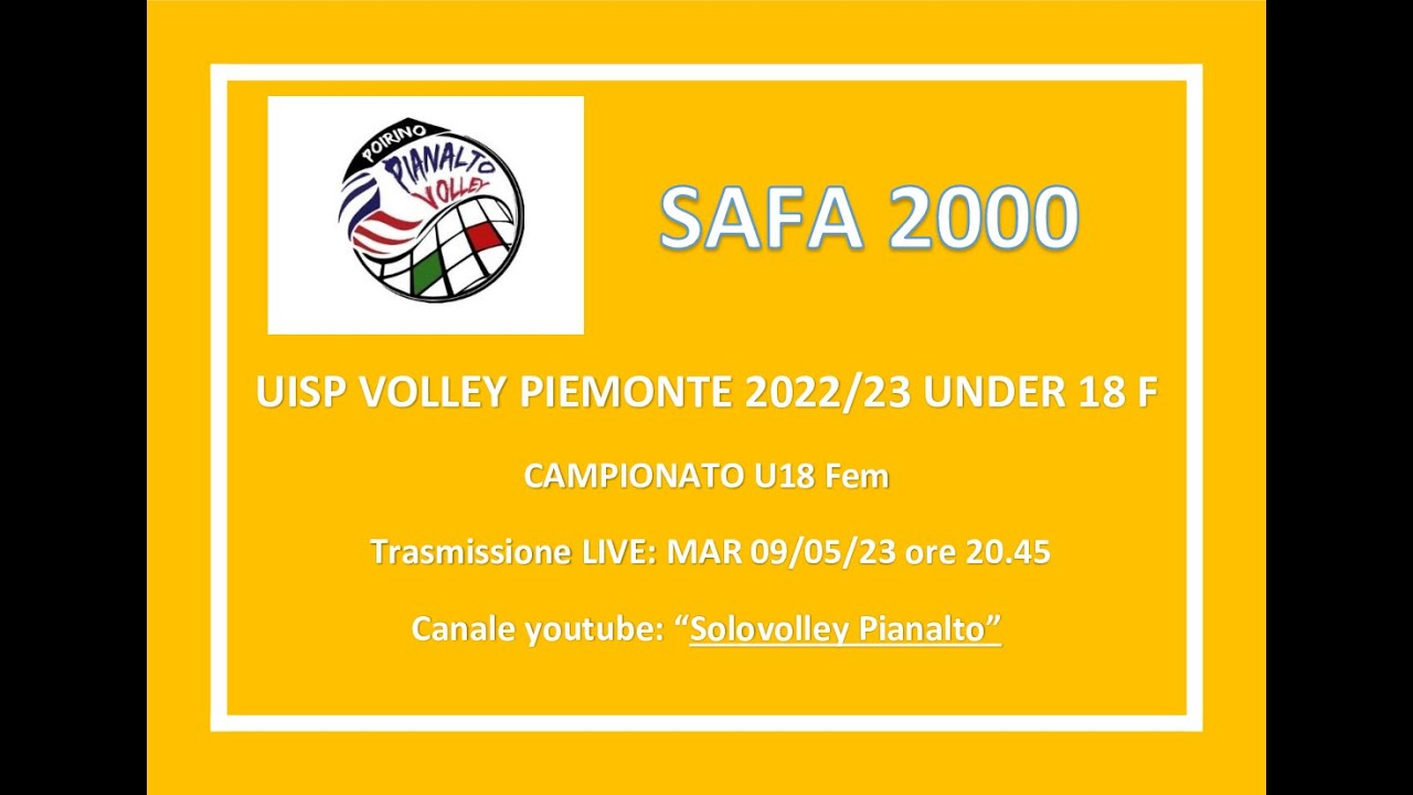 PIANALTO U18F - SAFA2000 _ UISP VOLLEY PIEMONTE 2022/23 - UNDER 18 FEMM - YouTube
