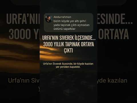 Urfa Siverek'te 3000 Yıllık Tapınak Bulundu. #urfa #siverek #tapınak #arkeoloji