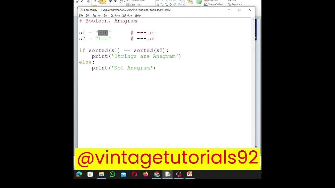 Check if strings are Anagram?? #python #anagram #interviewquestions # ...