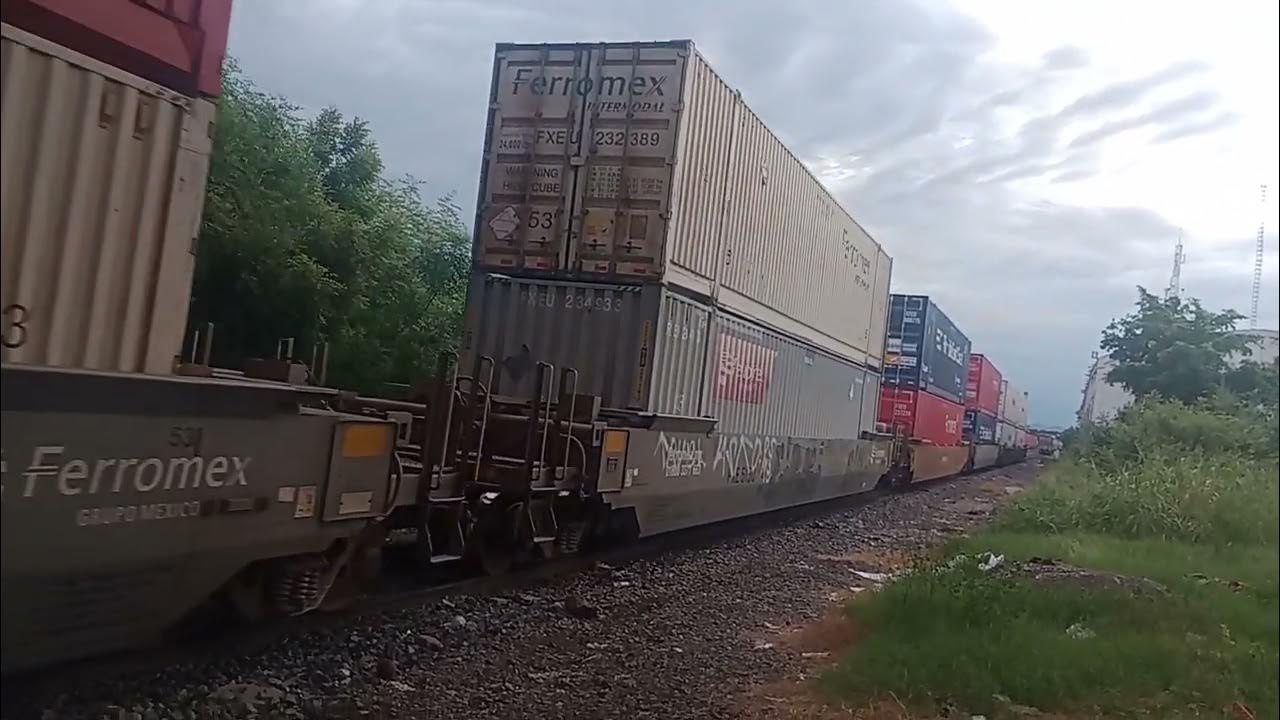 Intermodal Méxicali México FXE 4028 FXE 4620 FXE 3800 FXE 3820 Rumbo Sur - YouTube