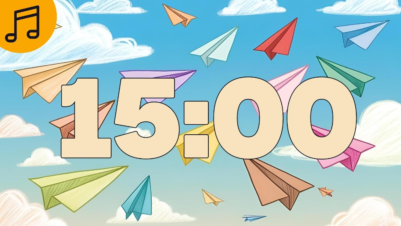 15 Minute SUMMERTIME Timer with Calming Music for The Classroom/ Paper ...