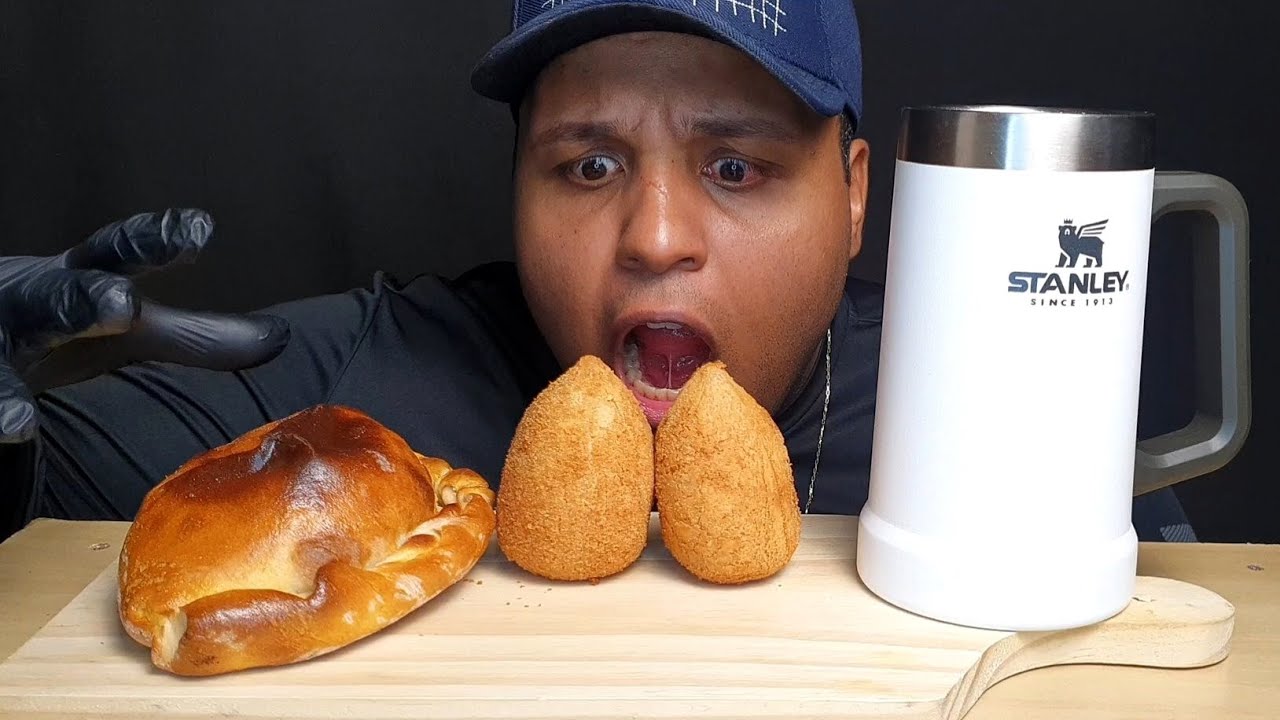 ASMR COMIDA - COXINHA E CALZONE MISTO (MUKBANG) SONS DE MASTIGAÇÃO ...