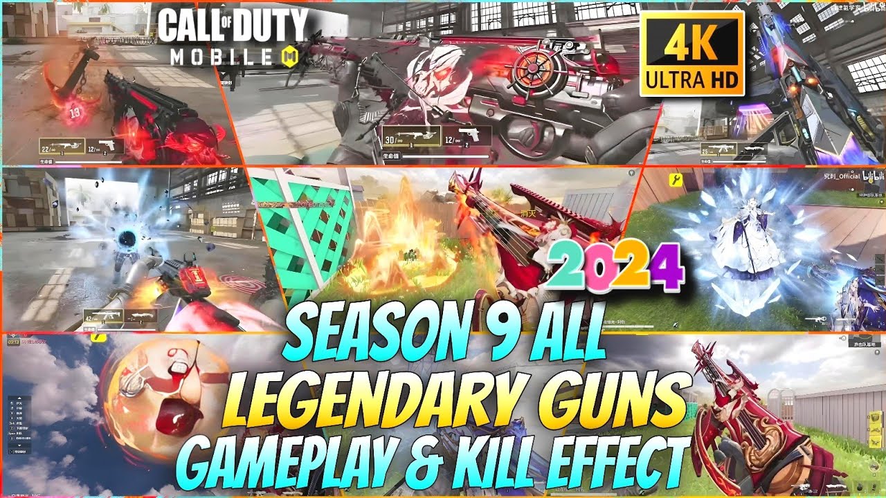 🤯Season 9 (2024) All Legendary Guns Gameplay & Kill Effect | Legendary ...