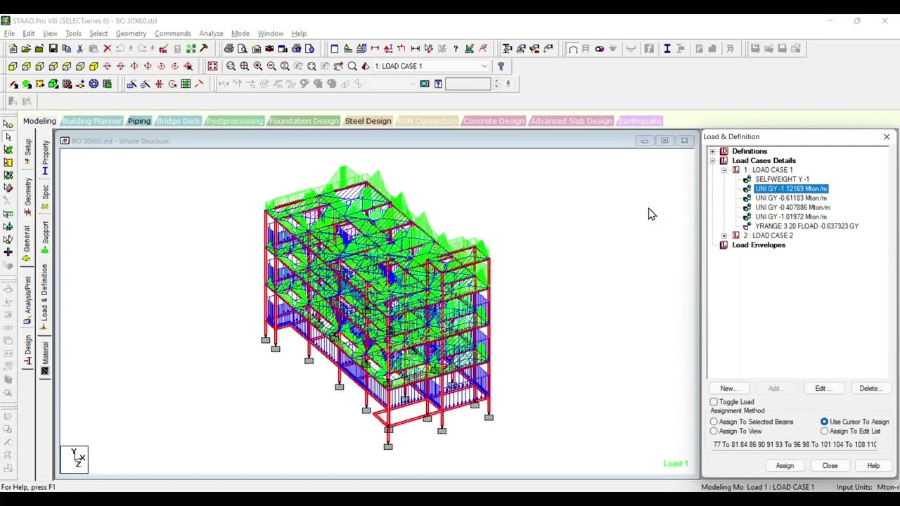 See loads separately in STAAD Pro | Graphical Display Unit - YouTube
