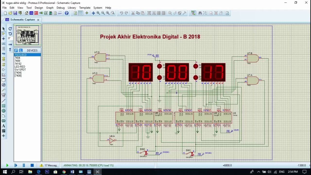 RANGKAIAN STOPWATCH DIGITAL - ELEKTRONIKA DIGITAL B - YouTube