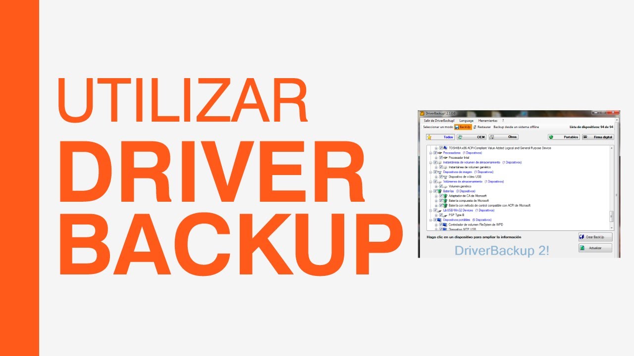 Utilizar Driver backup - YouTube