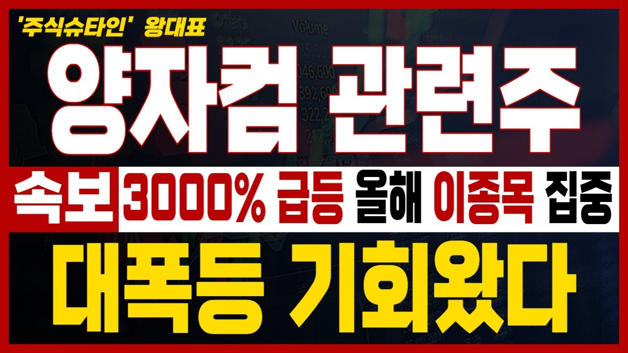 양자컴퓨터 관련주 미국 양자컴퓨터 300 급등 올해 이 종목에 집중하세요 2000 상승 예상 종목 들고 왔습니다