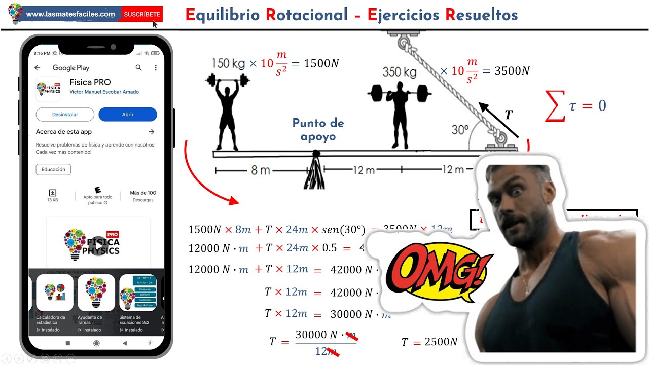 Equilibrio Rotacional - Ejercicios resueltos paso a paso! - YouTube