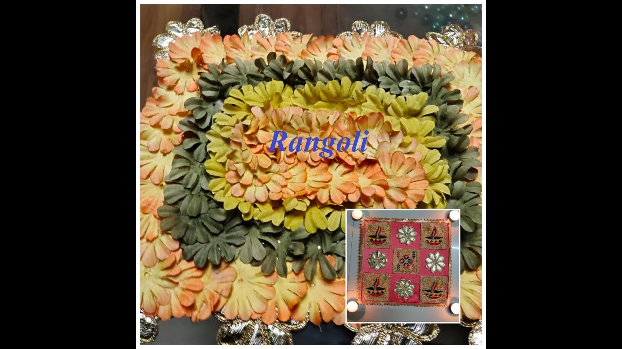 easy and quick flower rangoli/old toran reuse/how to make a rangoli ...