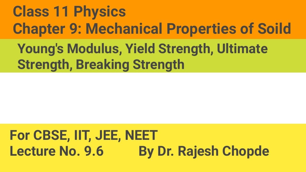 Class 11, Physics, Chapter-9, Mechanical Properties of Solid, Young ...