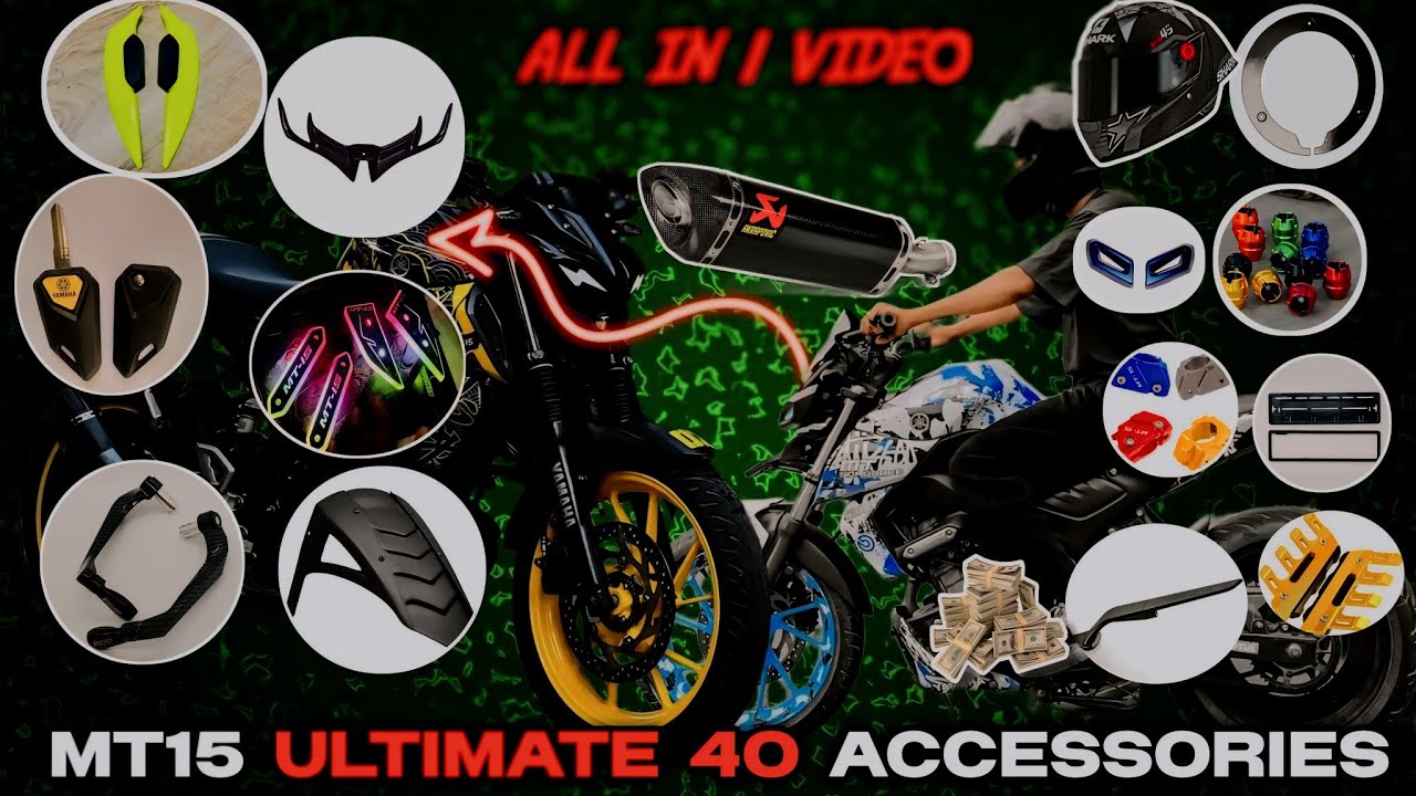Mt 15 all accessories in 1 video🔥| mt15 under belly,seat cowl,tail ...
