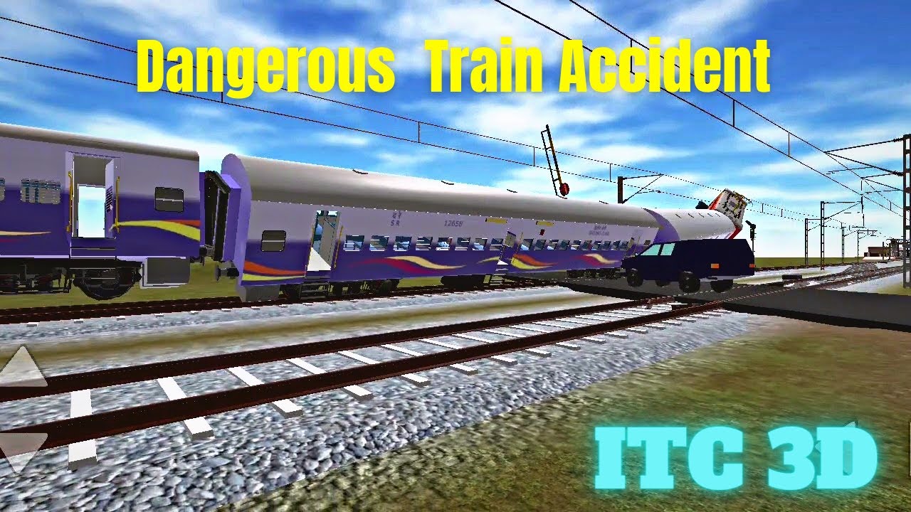 Dengarous Train Accident 💥 | Indian Train Crossing 3D | Live Train ...
