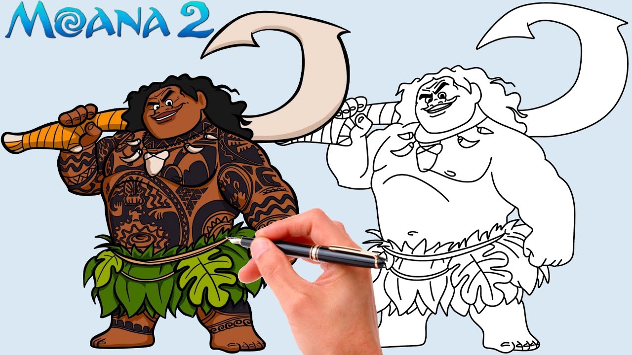 Comment Dessiner MAUI de VAIANA 2 | Dessins de Vaiana - YouTube
