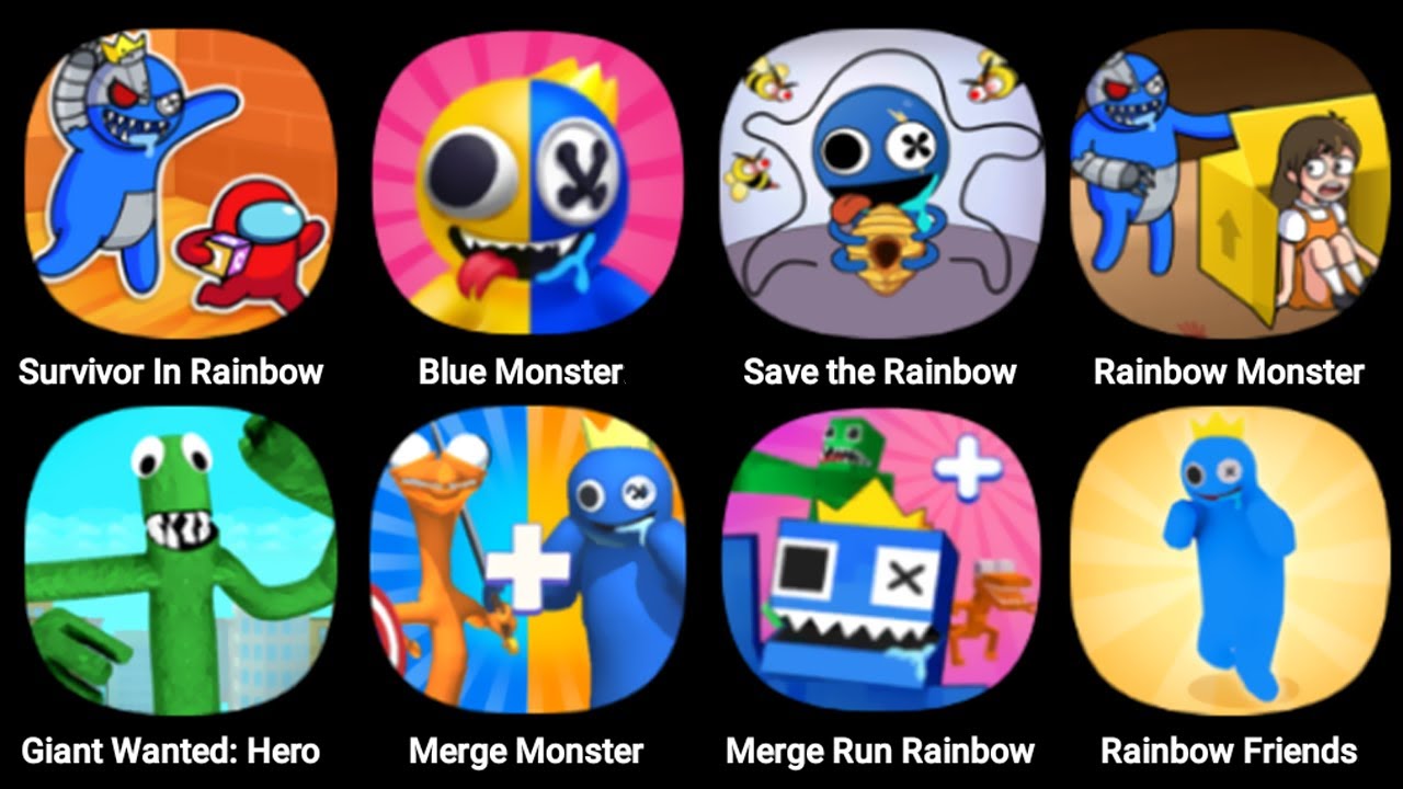 Survivor In Rainbow Monster, Blue Monster Rainbow Playtime, Save The ...