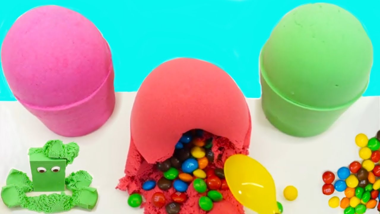 DIY Kinetic Sand Cake with M&Ms! - YouTube