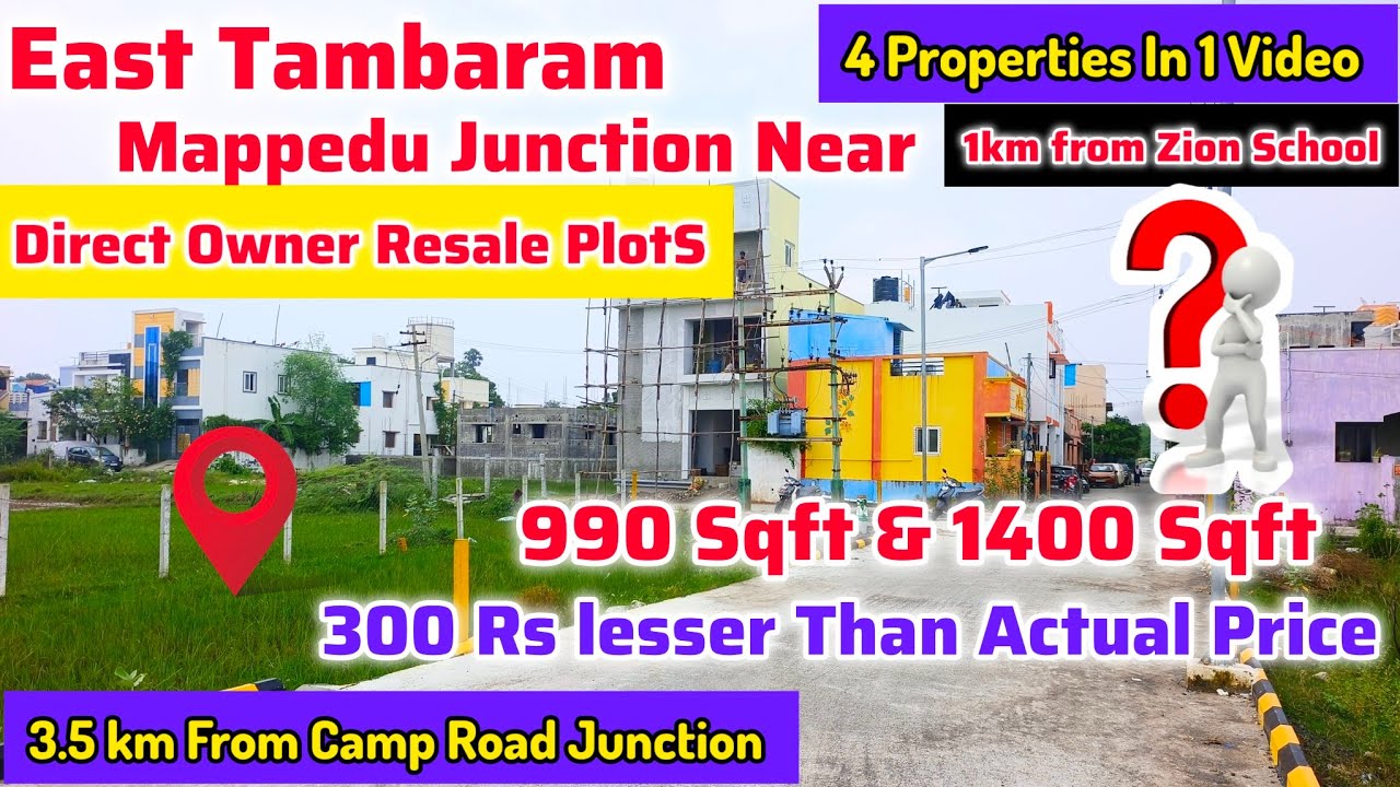 😋Direct Owner Resale PlotS In East Tambaram Near Camp Road Junction💐4 ...