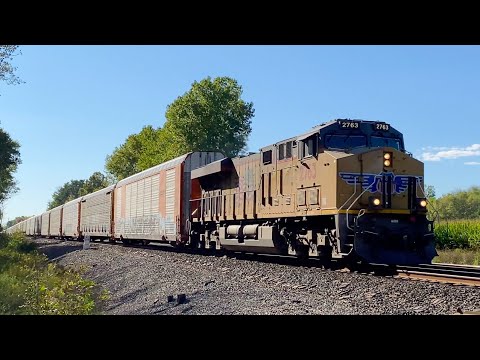 [4K] CSX X212 with UP 2763 and rear dpu UP 6940 in Jordan, NY (9/20/20) - YouTube
