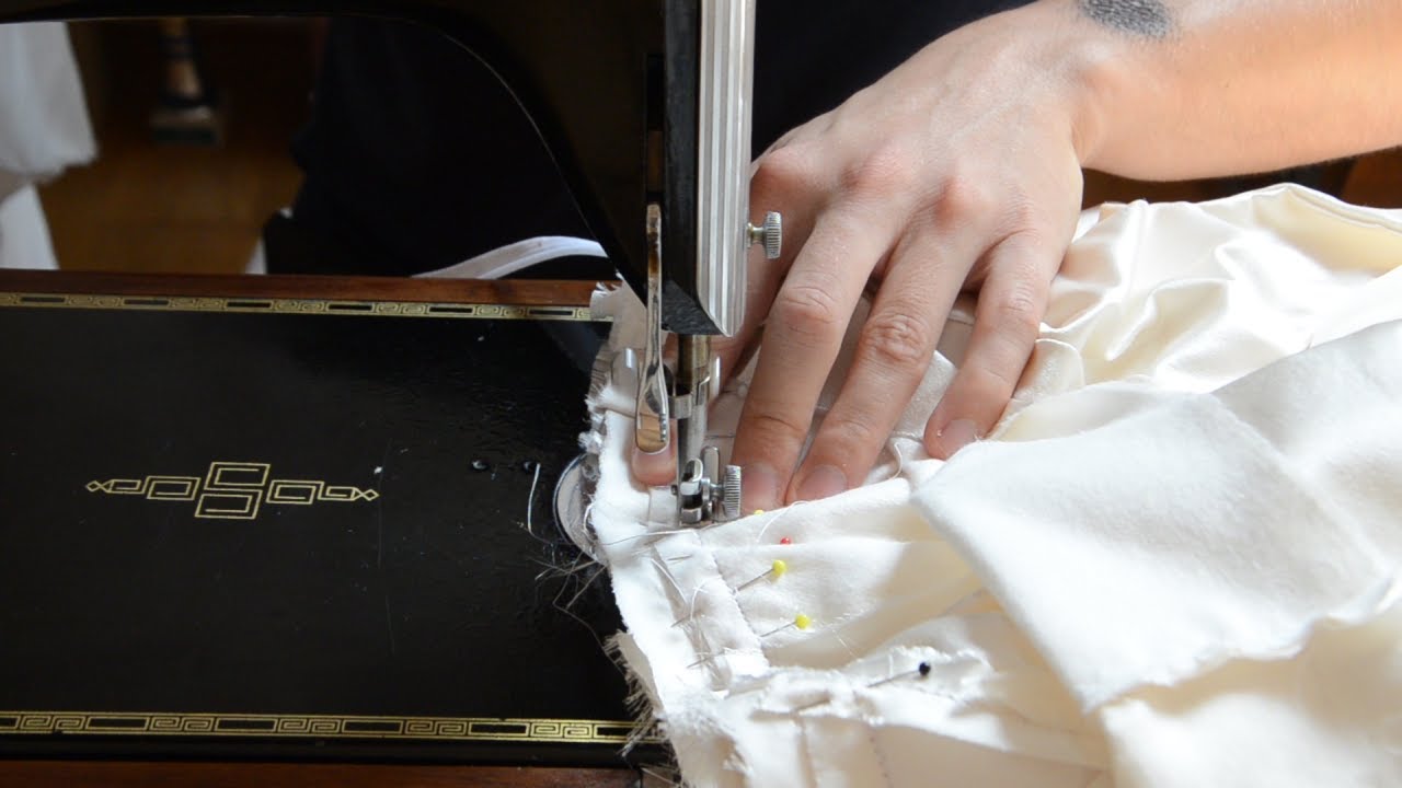 Making Silk Custom HANDMADE Wedding Dress - YouTube