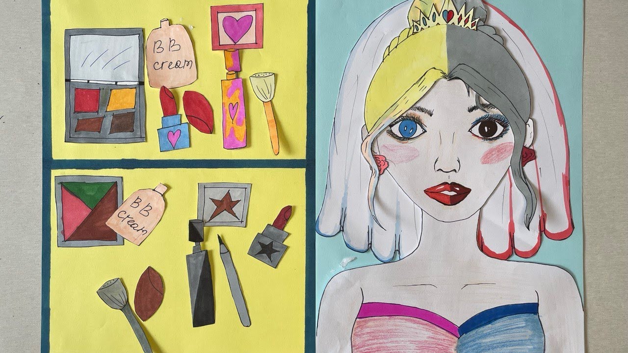 Paper diy Bridal Makeup Wednesday and Enid / Paper cosmetics - YouTube