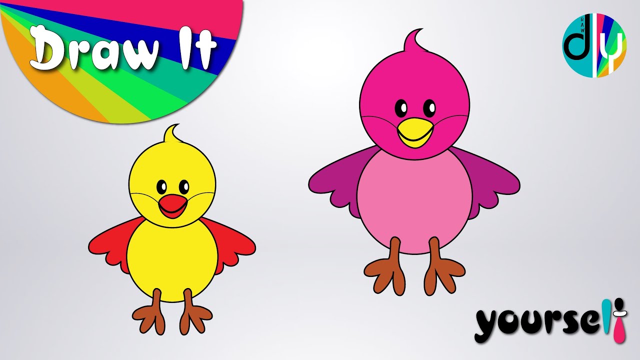 Chick drawing for kids || How to draw Chick || Draw step by step ...