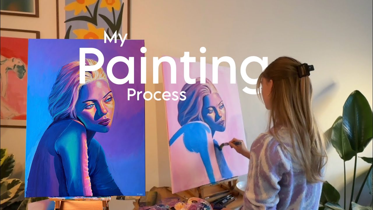 teaching myself how to paint - my process from start to finish - YouTube