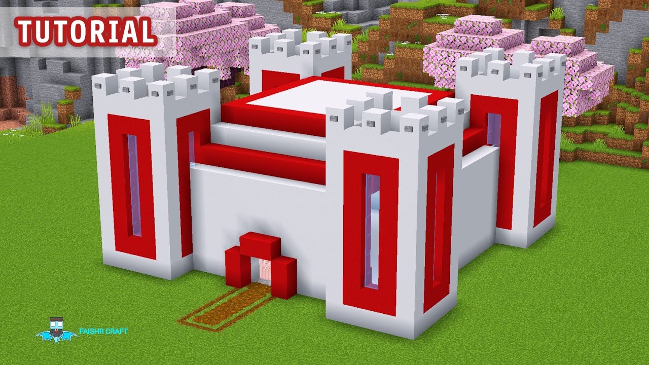 Minecraft | How to build a red castle (Tutorial) - YouTube