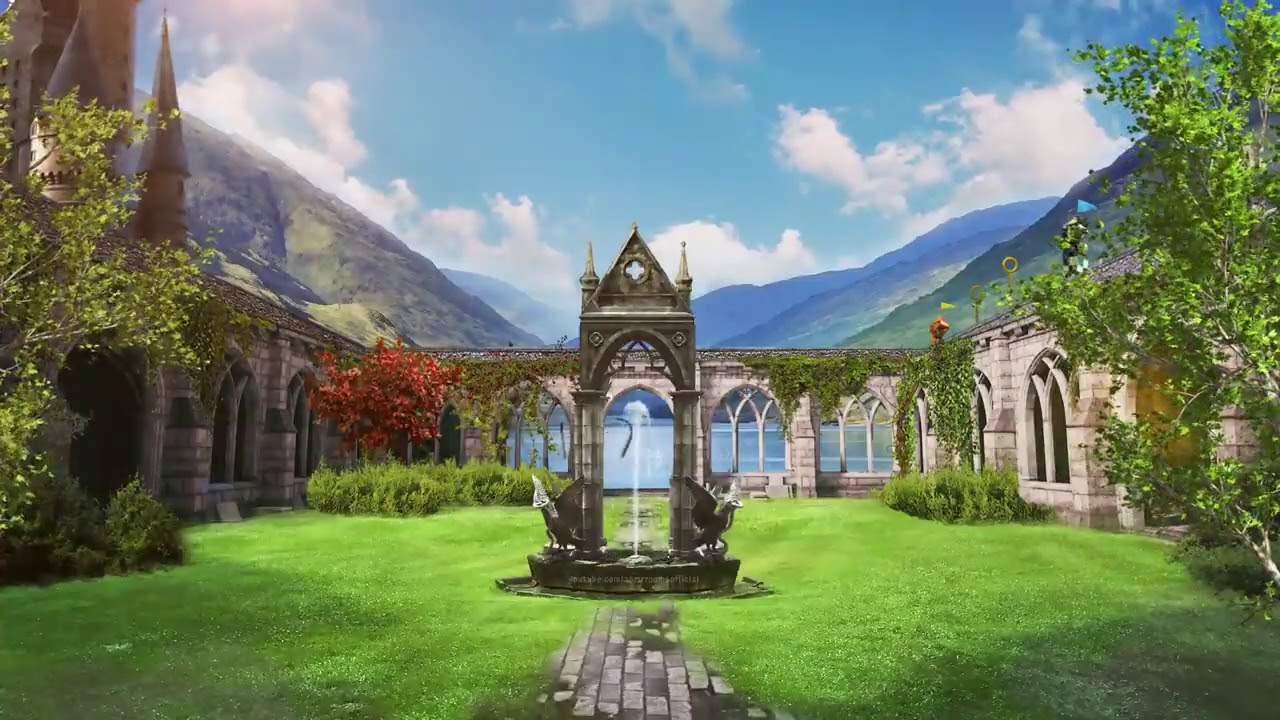 Harry Potter Inspired Hogwarts Courtyard Ambience Sunny Springtime ...