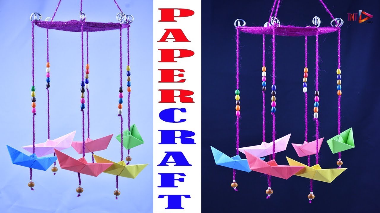 Very Easy DIY Wind Chime | Paper Home Decoration Chime | Wool Jhumar ...